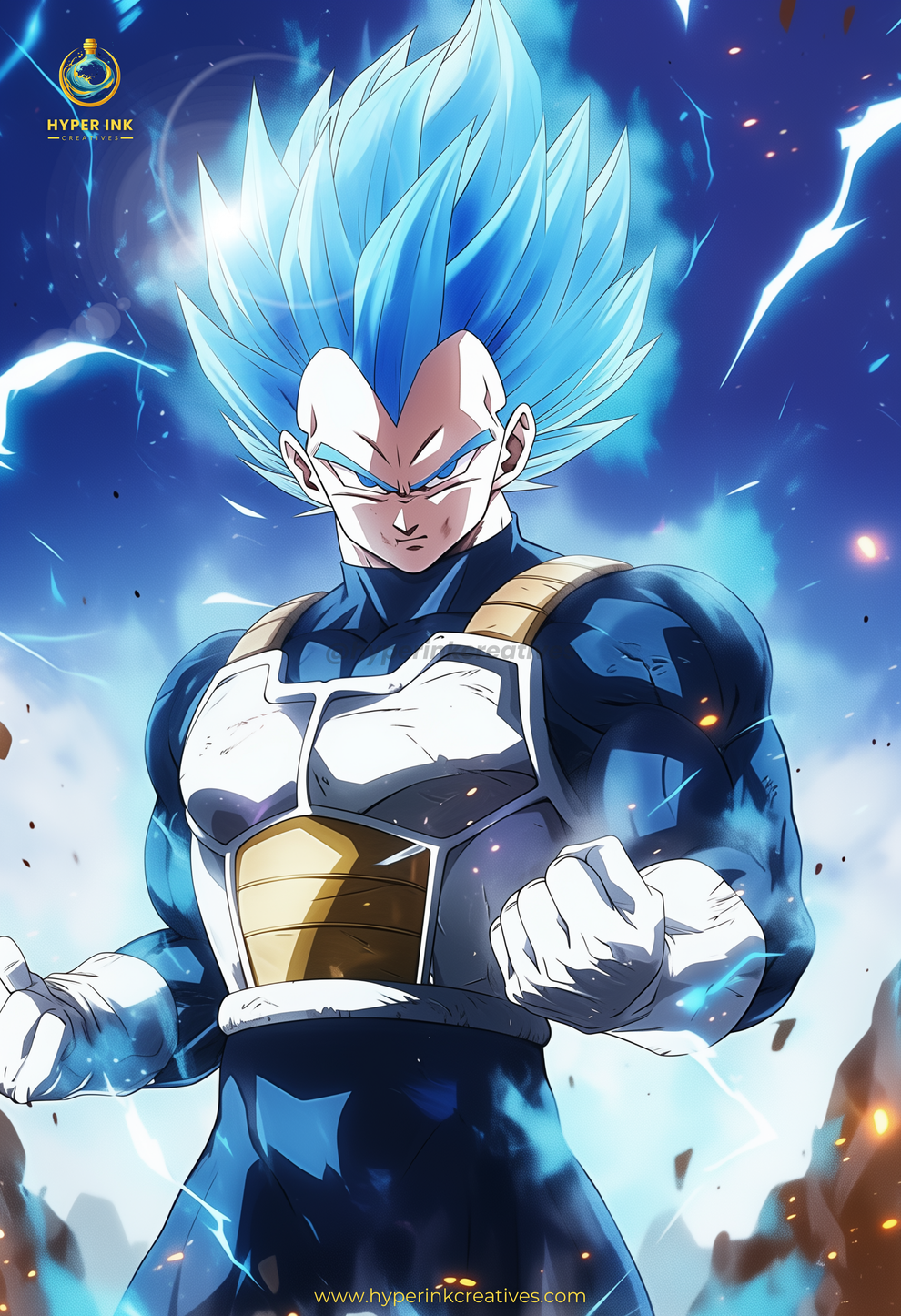 Super Force Series - 001 (Vegeta-Inspired) | Premium Anime Metal Print ...