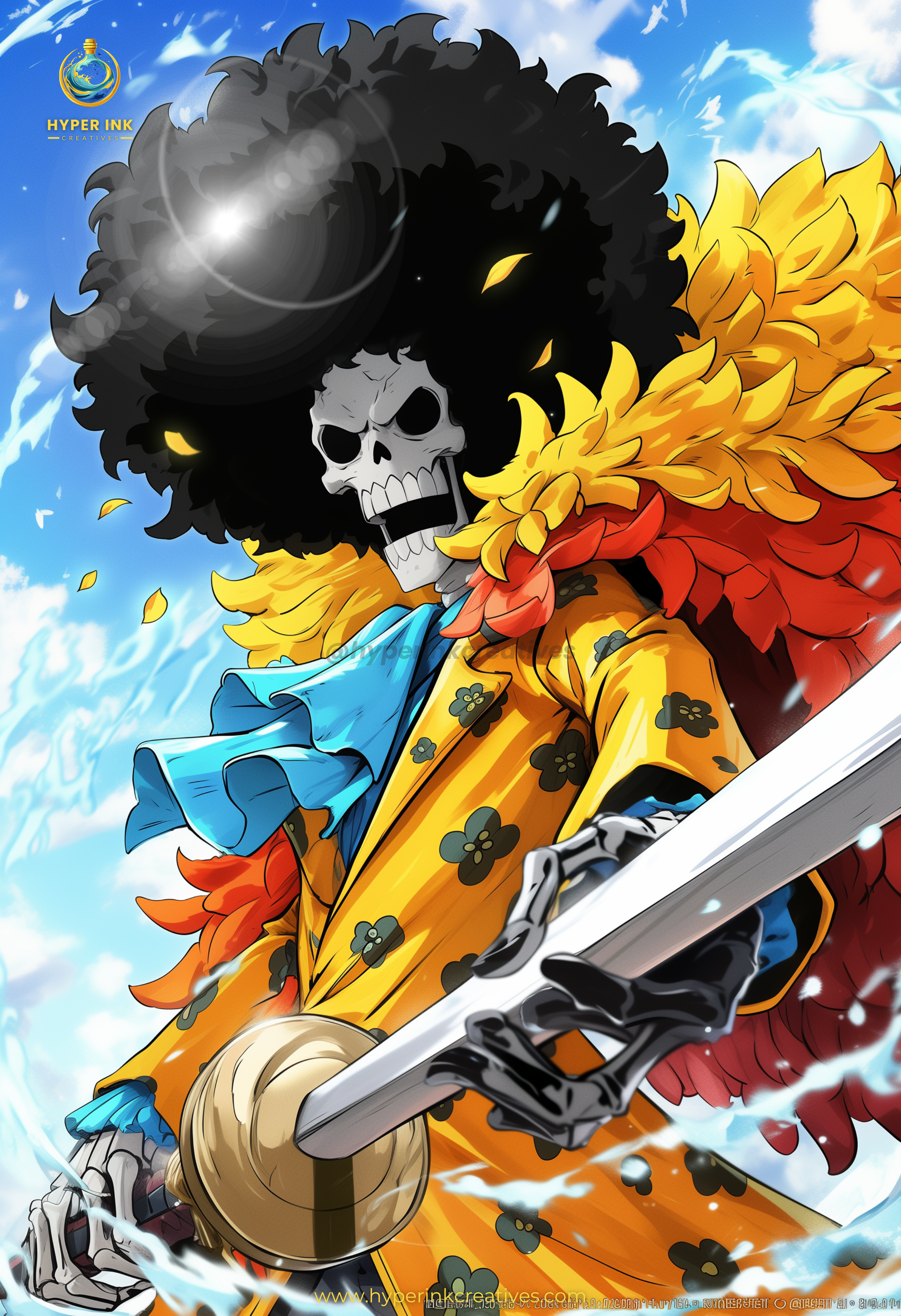 Pirate King Series - 002 (Brook-Inspired)| Premium Anime Metal Print ...