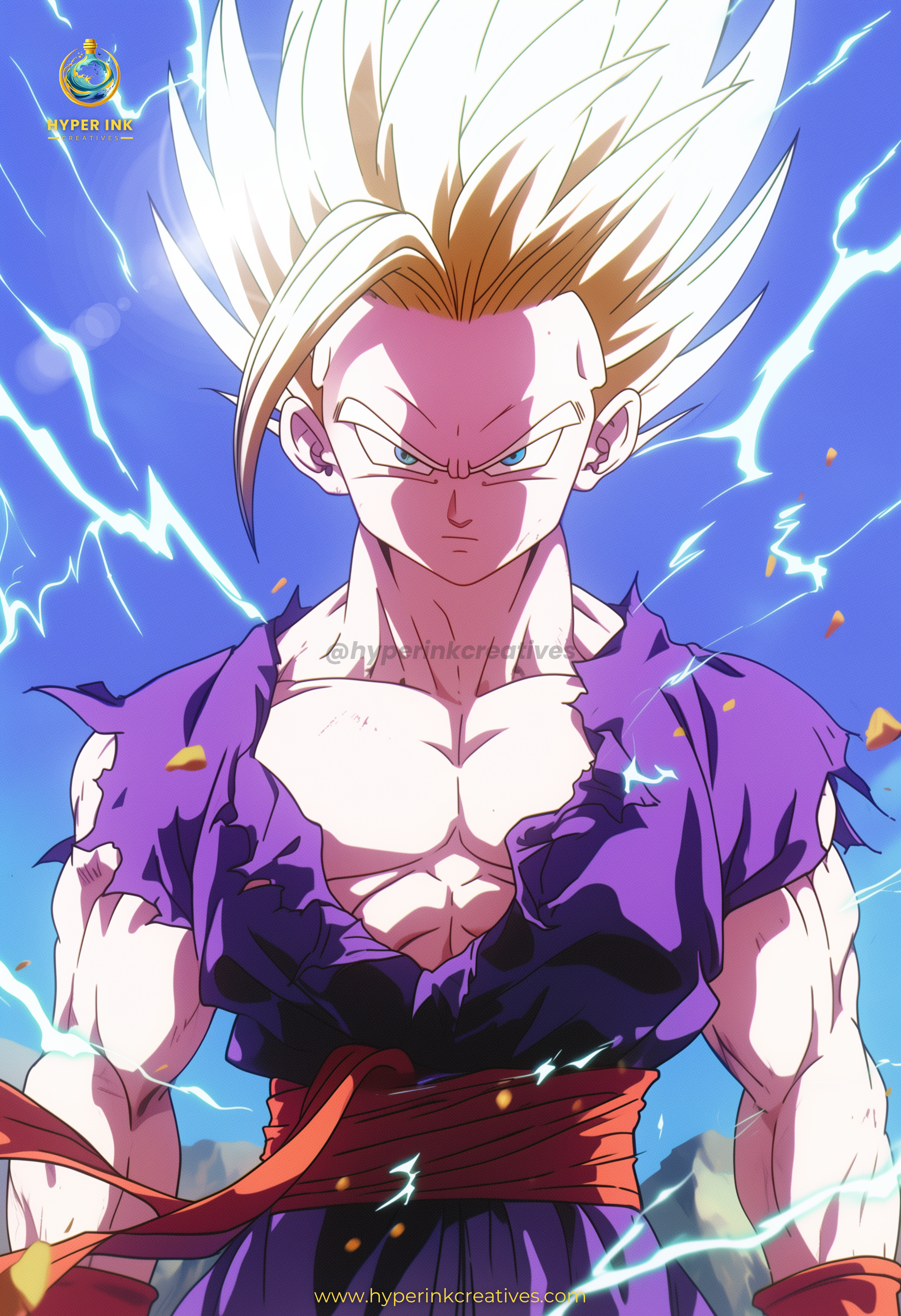 Super Force Series - 001 (Gohan-Inspired) | Premium Anime Metal Print ...